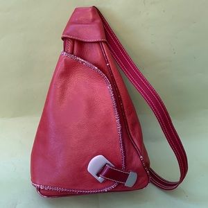 Vintage | Bags | Vintage Dark Red Leather Backpack | Poshmark